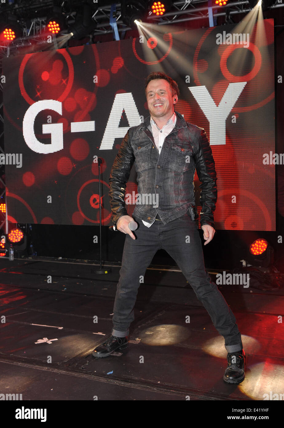 Boy Band 911 perform live on stage at G-A-Y Featuring: Jimmy Constable ...