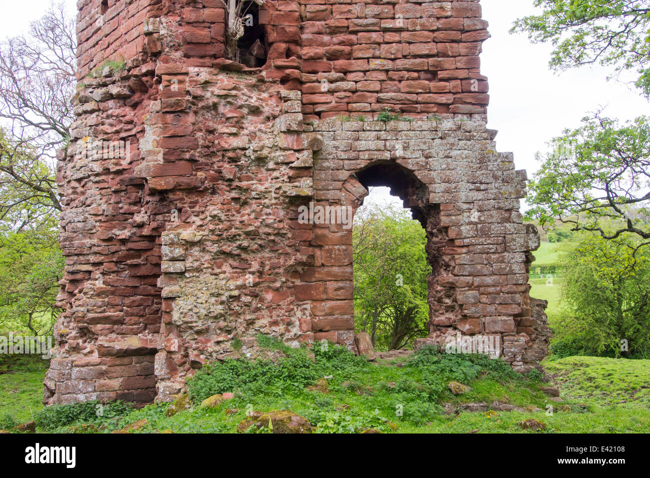 The remains of Kirkoswold Castle in the Eden Valley, Cumbria, UK Stock ...