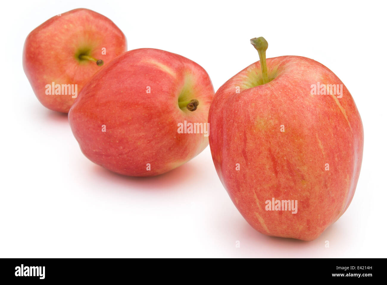 three apples line up with clipping path Stock Photo - Alamy