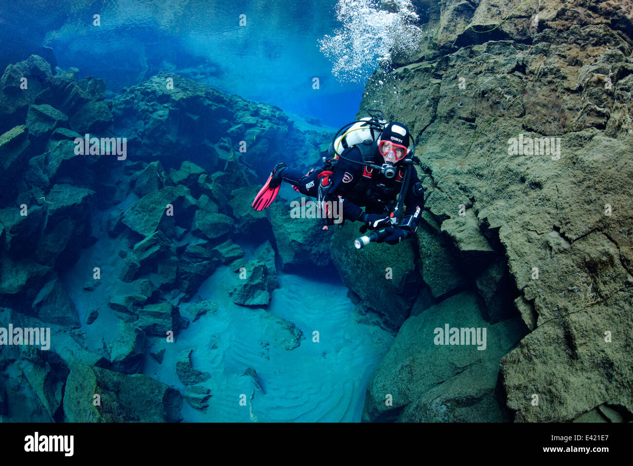 Snorkeling in silfra fissure hi-res stock photography and images - Alamy