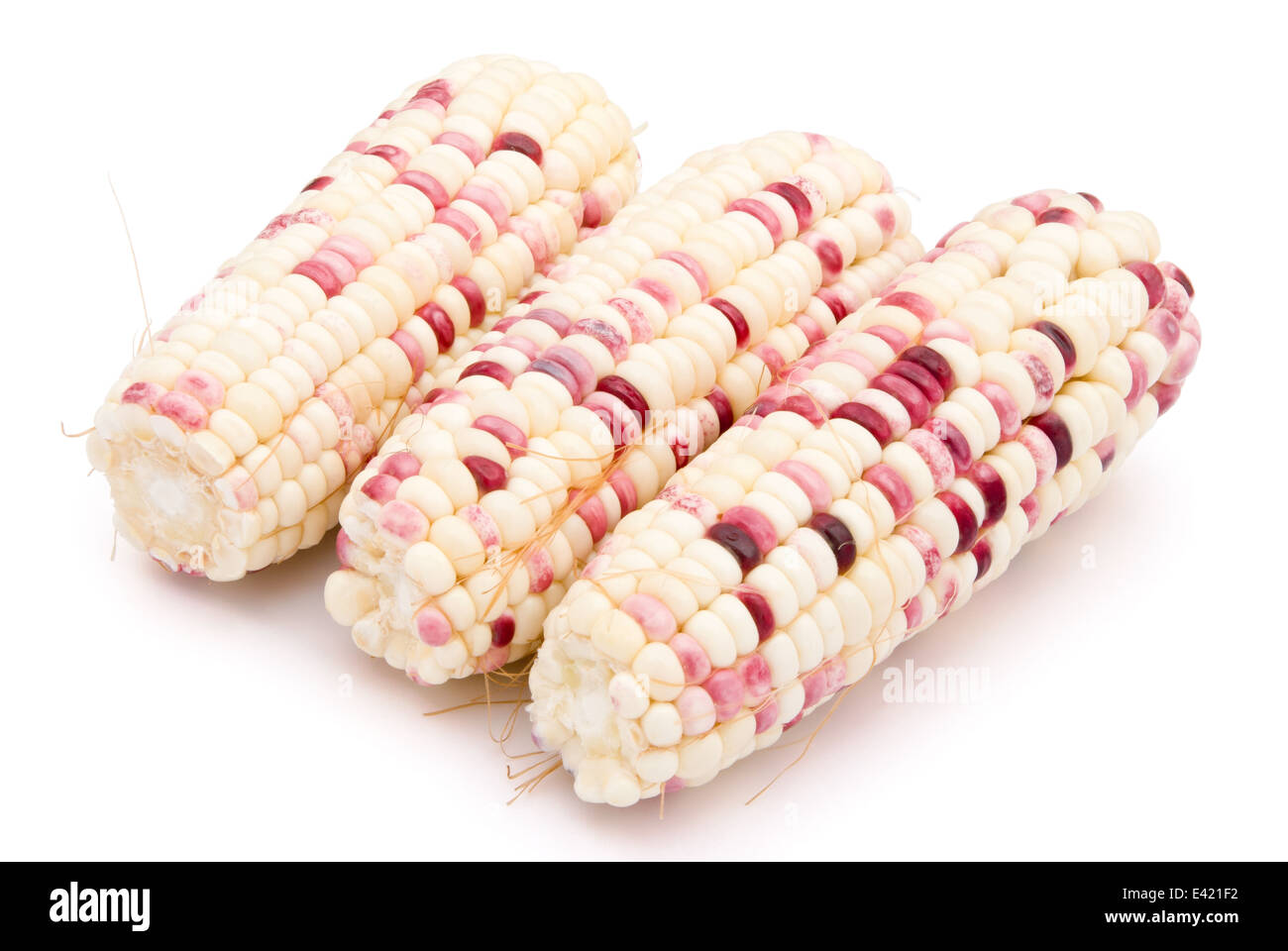 three colorful corn with clipping path Stock Photo - Alamy