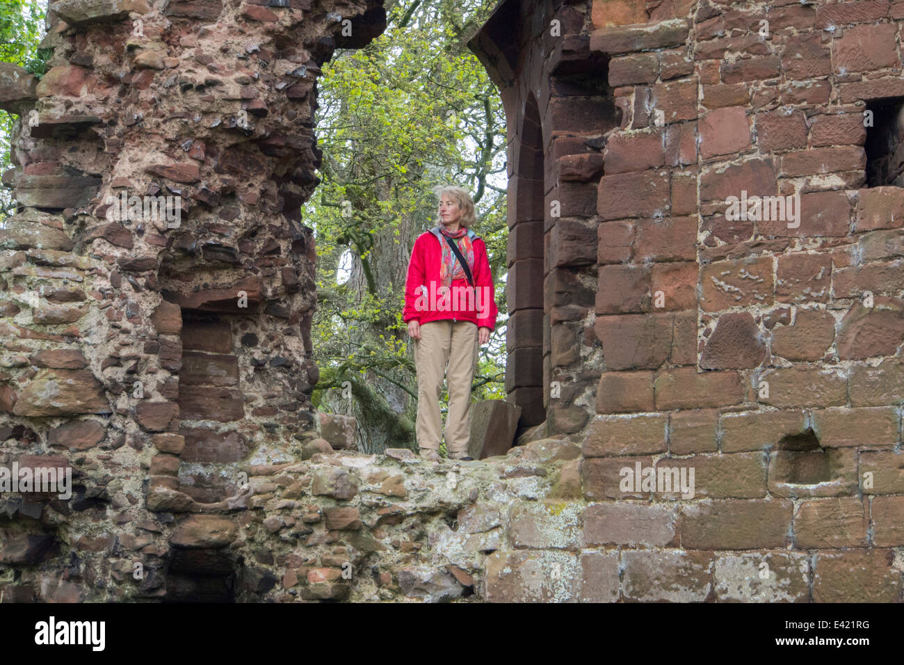 The remains of Kirkoswold Castle in the Eden Valley, Cumbria, UK Stock ...