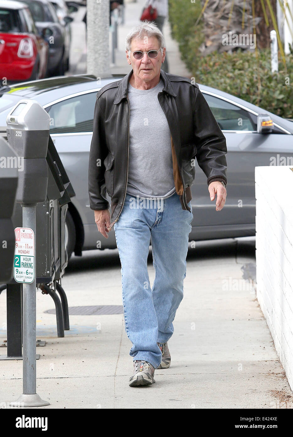 Harrison Ford walking alone in Brentwood Featuring: Harrison Ford Where ...
