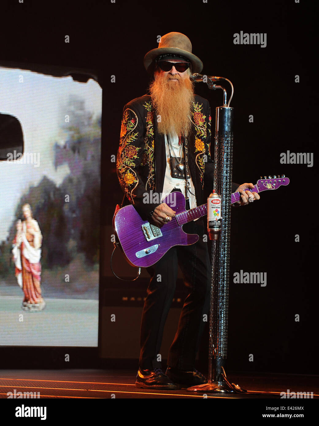 Dusty Hill, Frank Beard and Billy Gibbons of ZZ Top perform at Hard ...