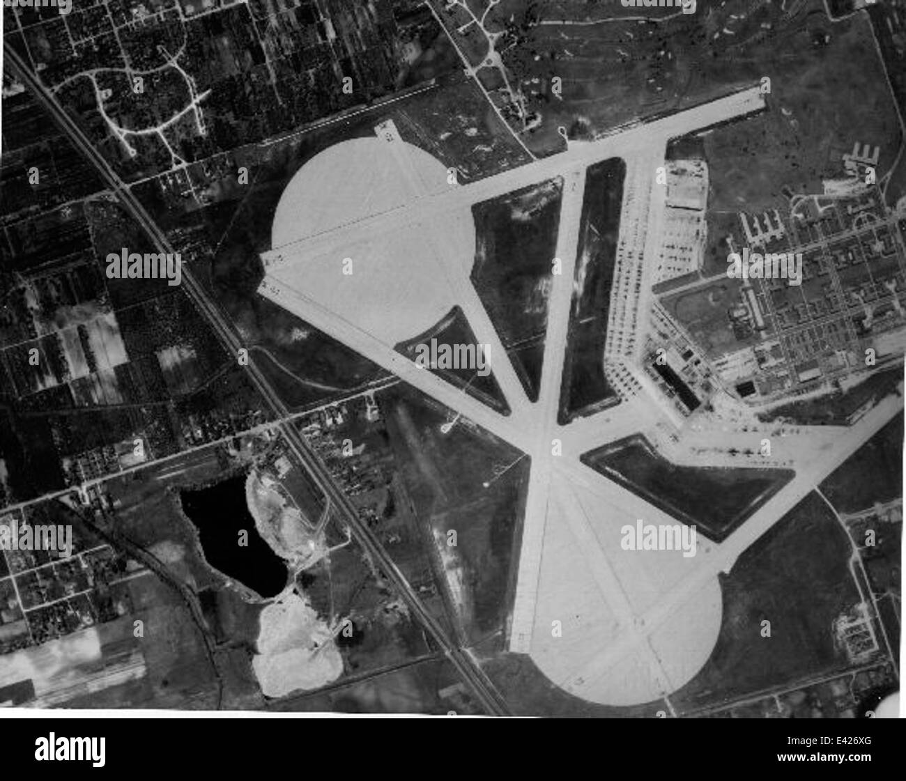 This image captures a view of NAS Glenview, a significant Naval Air ...