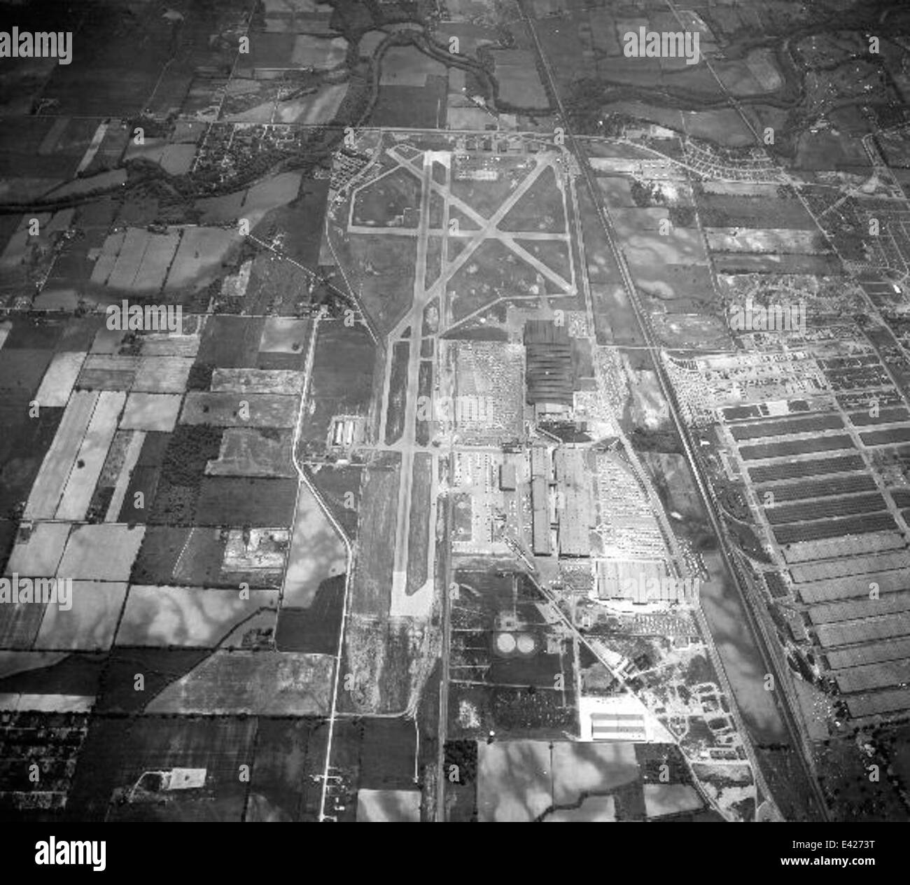 A photograph of the Naval Air Station Columbus, featuring aircraft ...