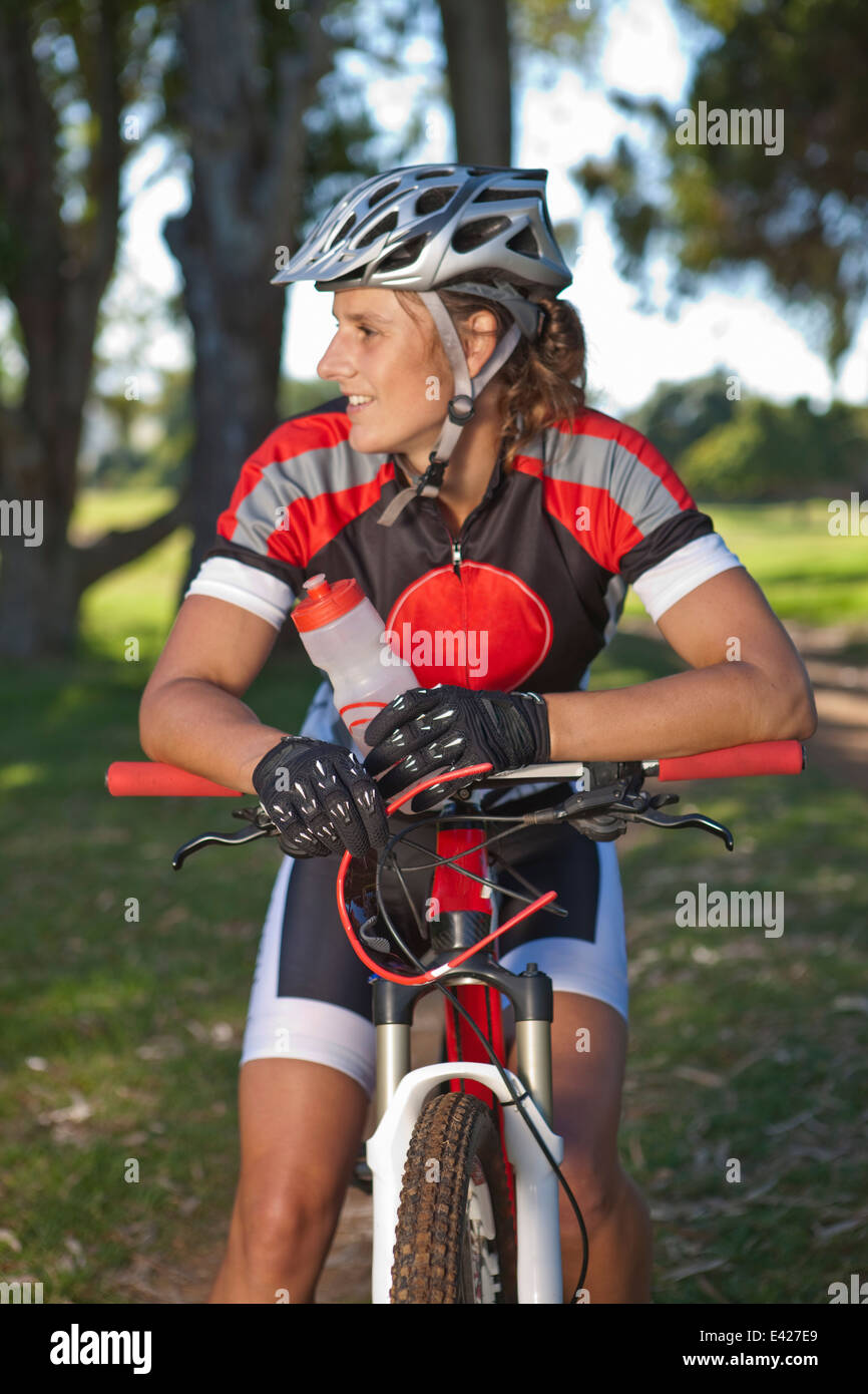 Cyclist taking mountain bike hi-res stock photography and images - Alamy