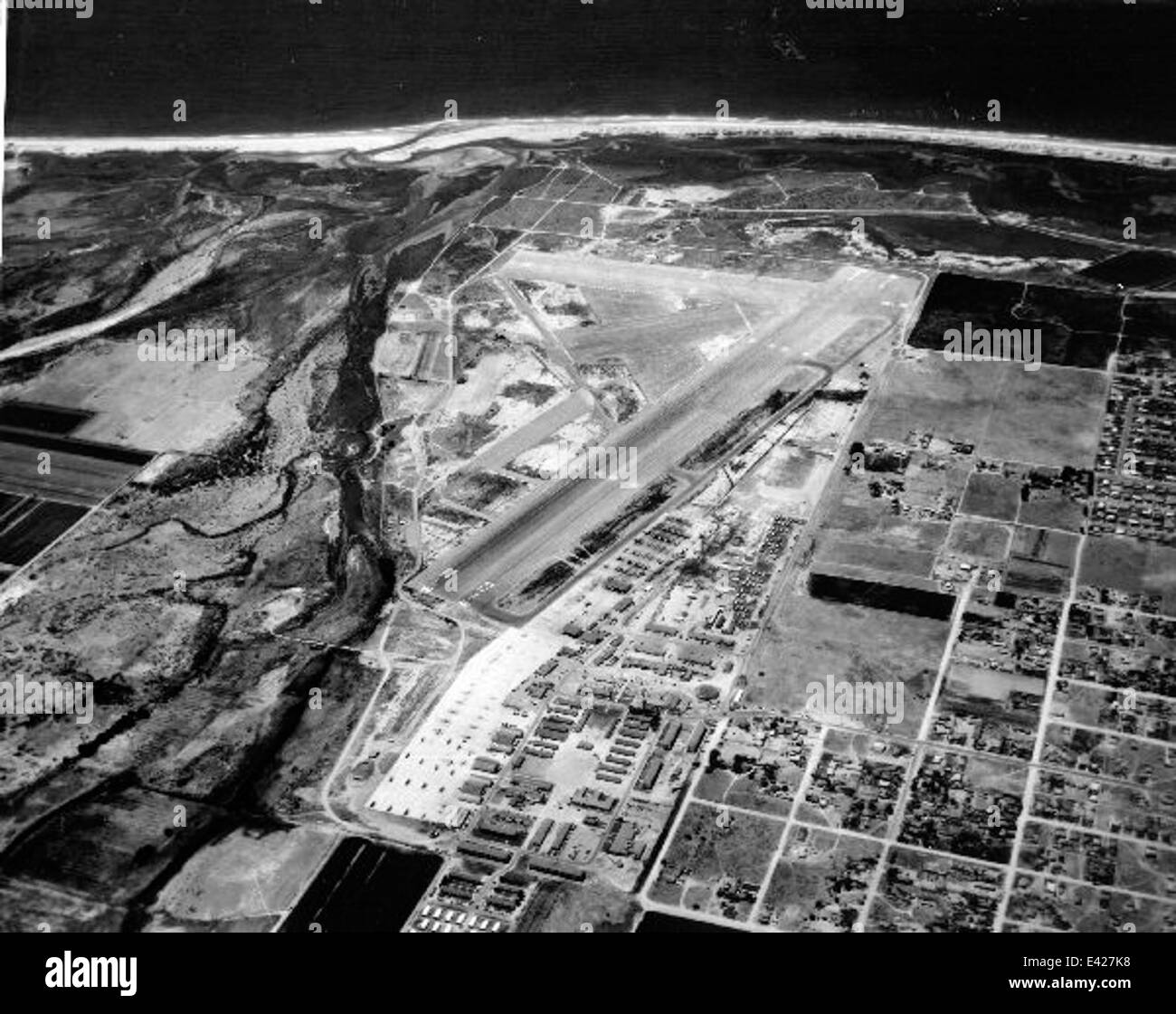 This photograph captures the Naval Auxiliary Landing Field (NALF) at ...