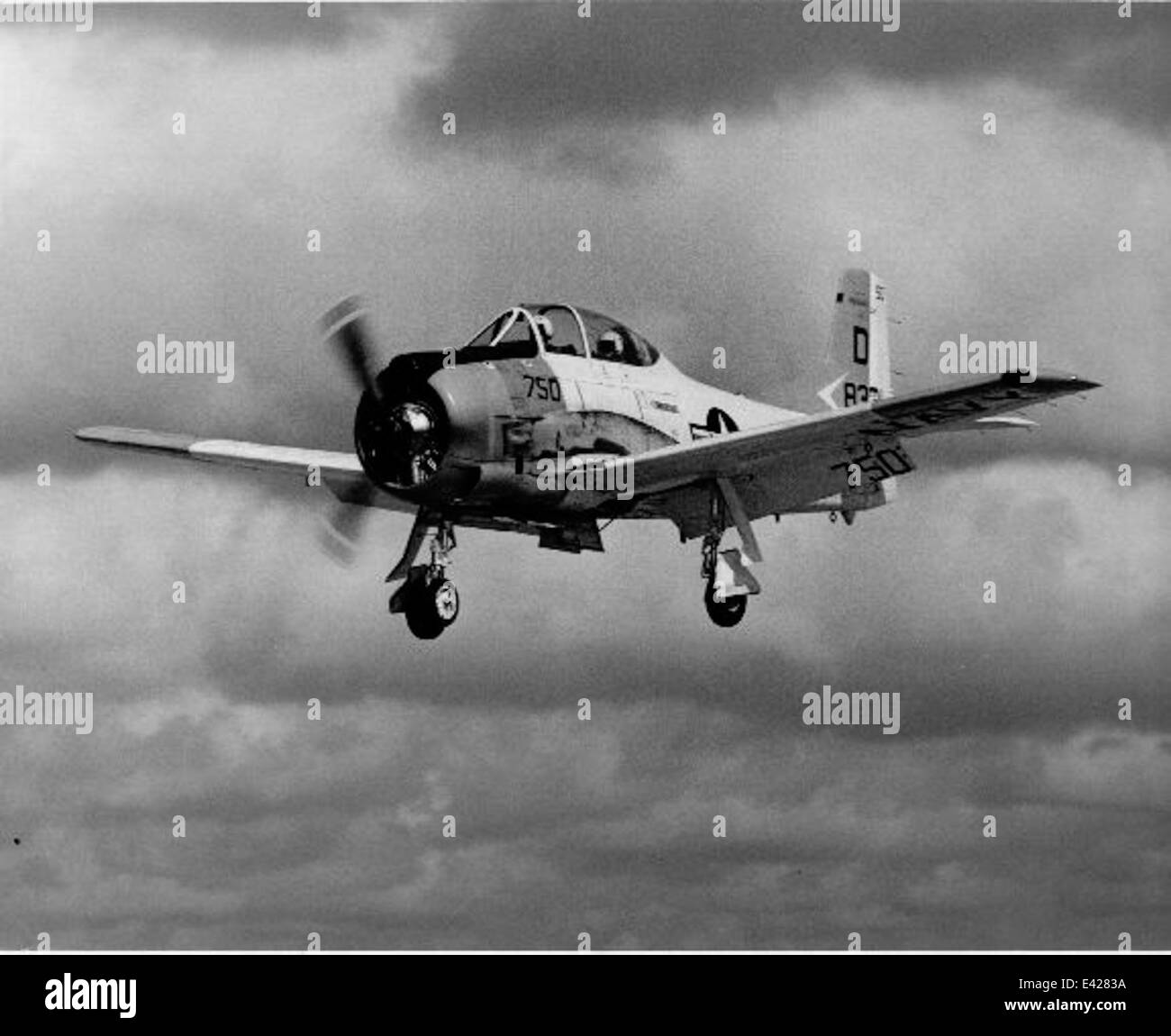 A photograph of a T-28B Trojan aircraft from VT-27, a U.S. Navy ...