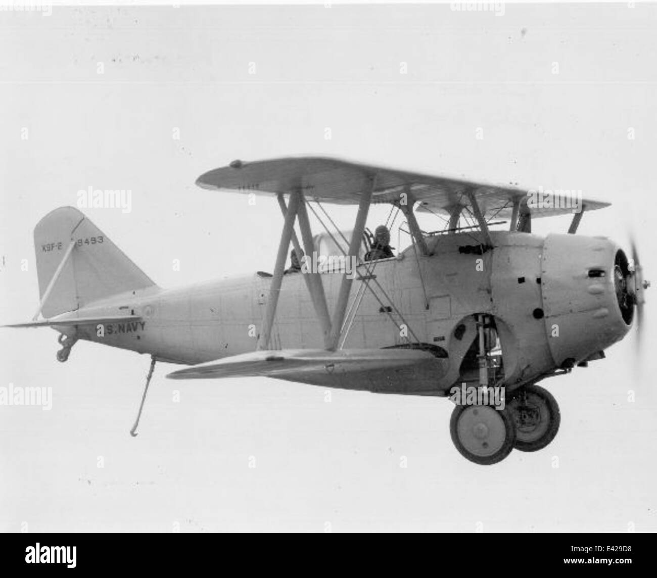 This photograph shows a 1935 Grumman XSF-2, a biplane developed for the ...