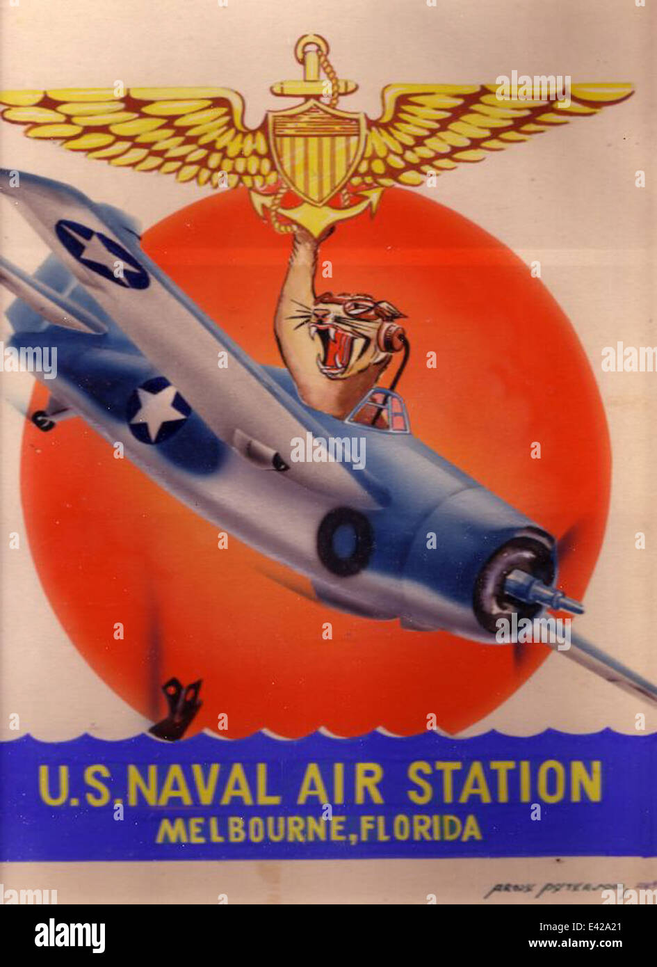Photograph of NAS Melbourne, featuring naval aircraft and operations at ...