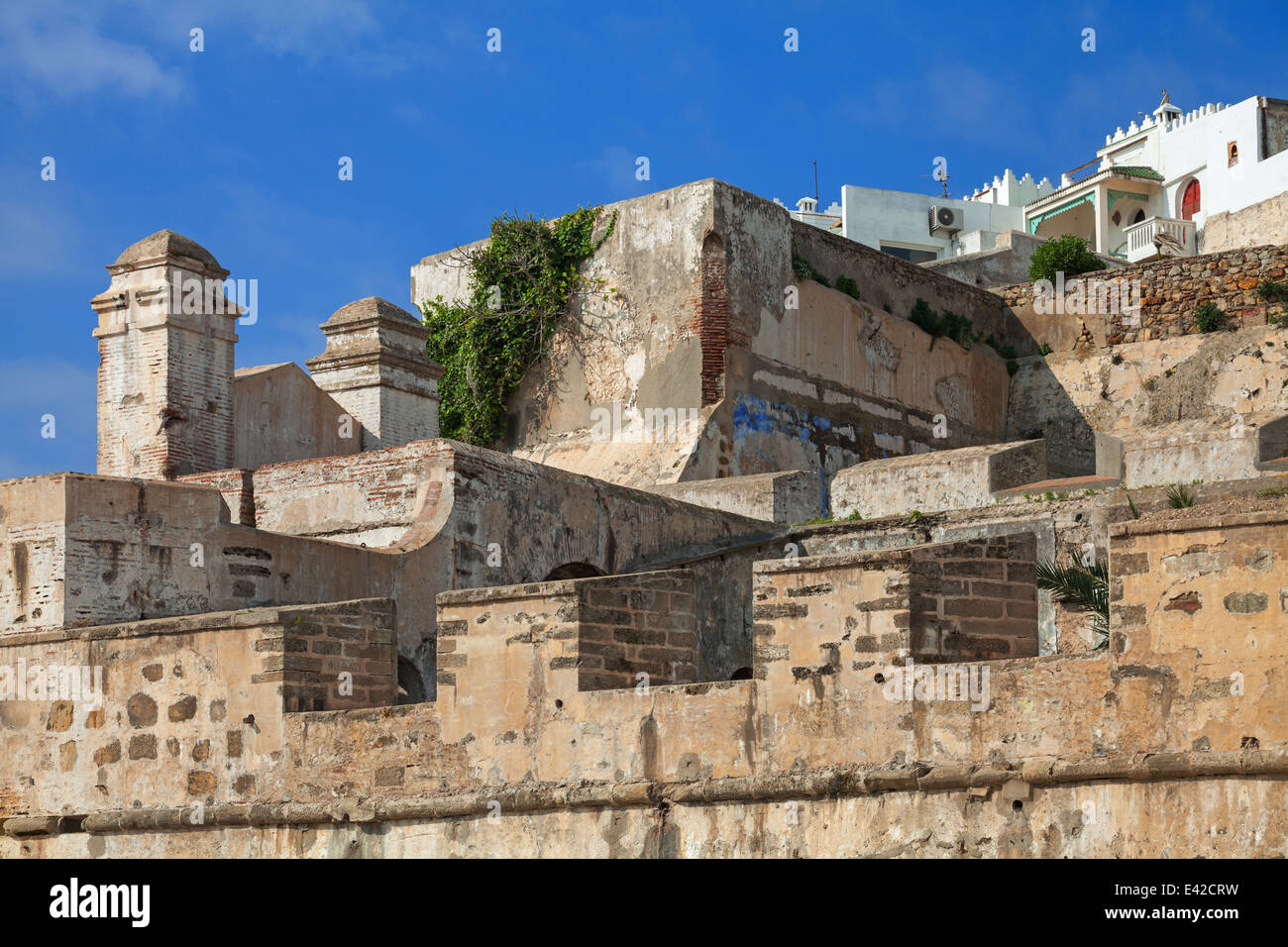 Ancient stone fortress in Medina. Old part of Tangier, Morocco Stock ...