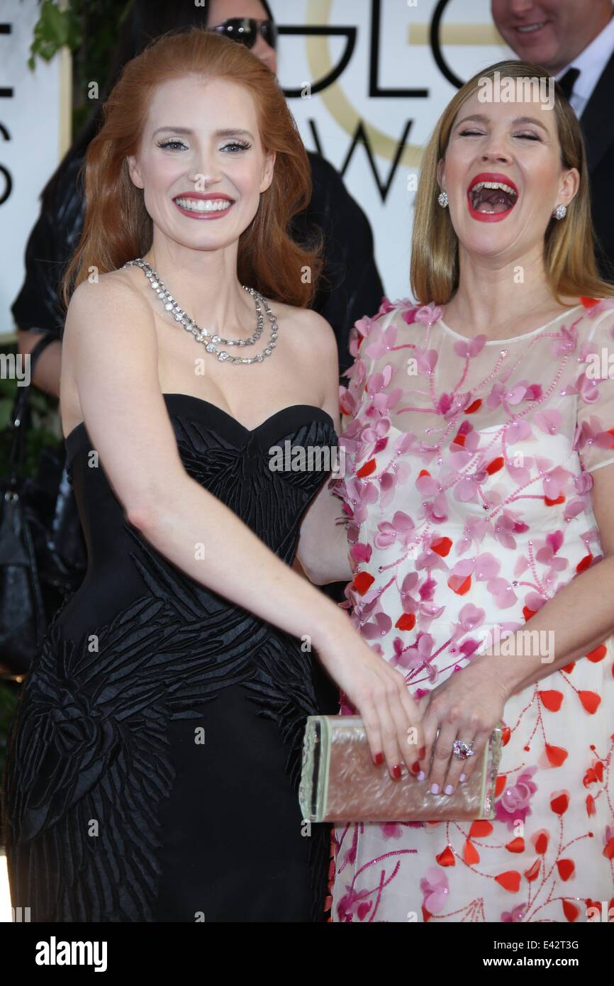 71st Annual Golden Globes - Red Carpet Arrivals Featuring: Jessica ...