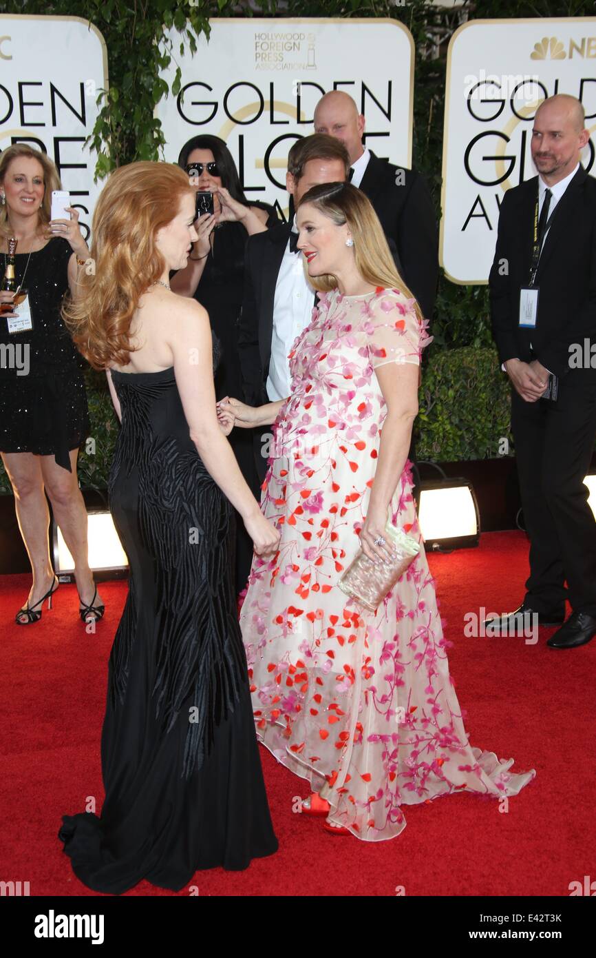 71st Annual Golden Globes - Red Carpet Arrivals Featuring: Jessica ...