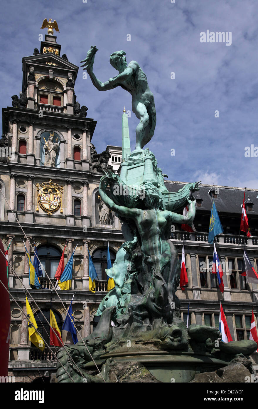 The City Hall.Antwerp.Belgium.Great Market Square.Erected between 1561 ...