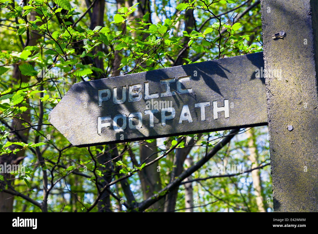 Public footpath sign Stock Photo - Alamy