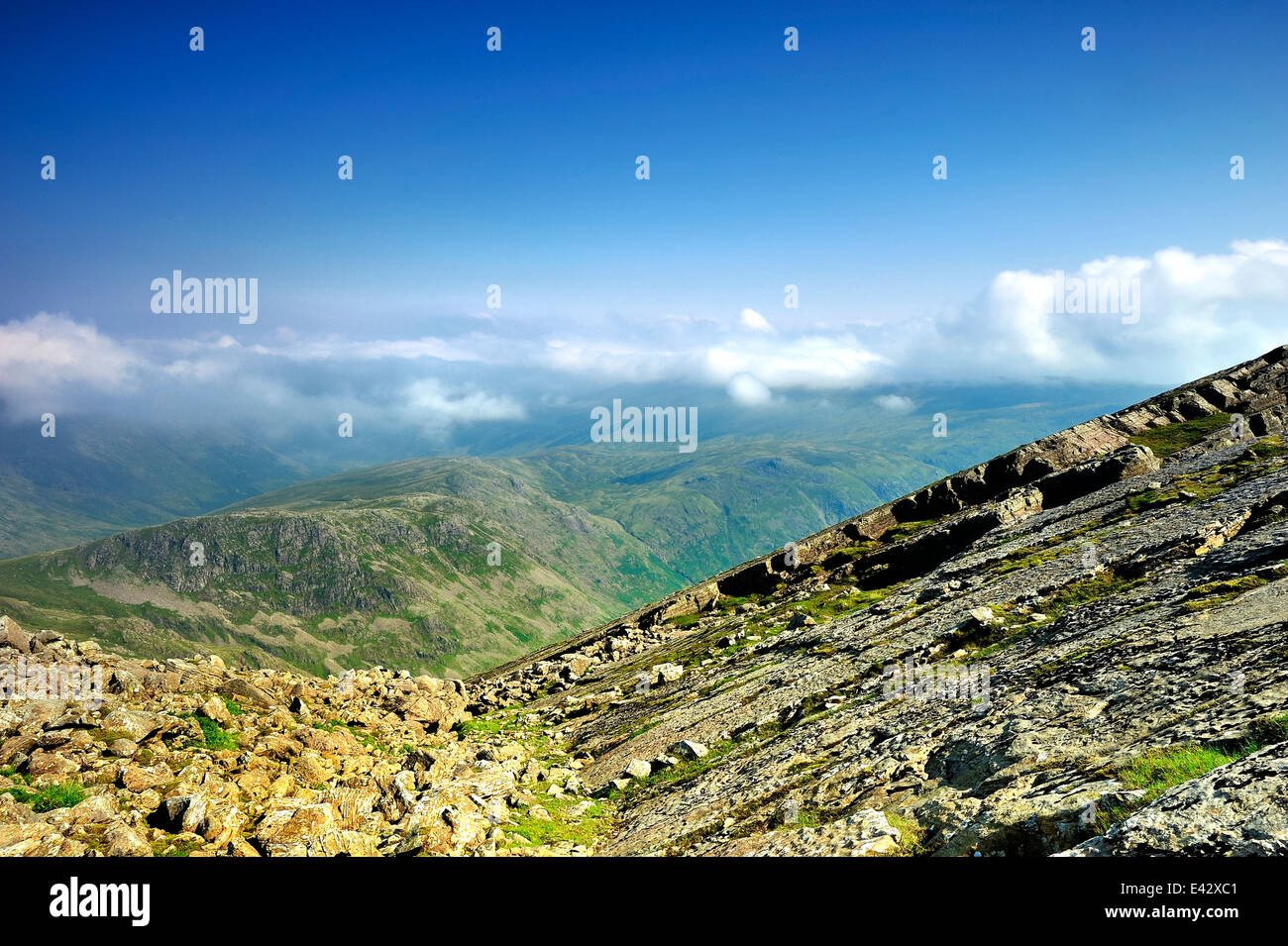 The Langdale Pike from the Great Slab of Bowfell Stock Photo - Alamy