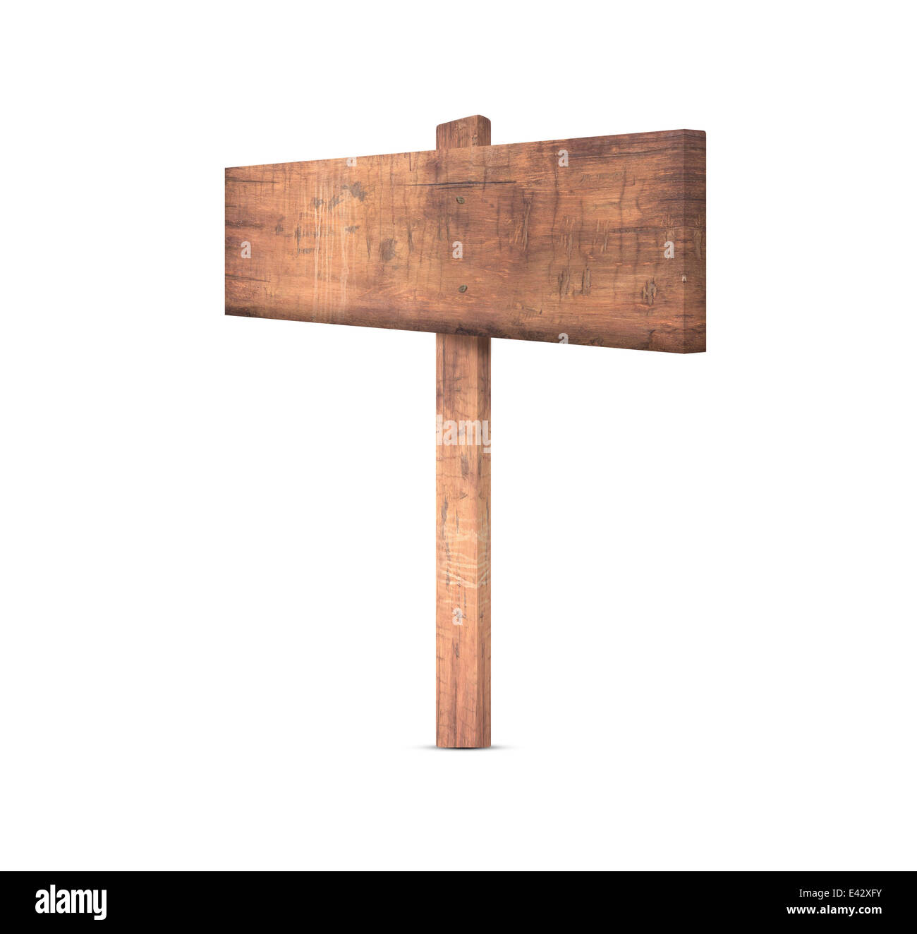 Wooden old sign isolated on white background Stock Photo - Alamy