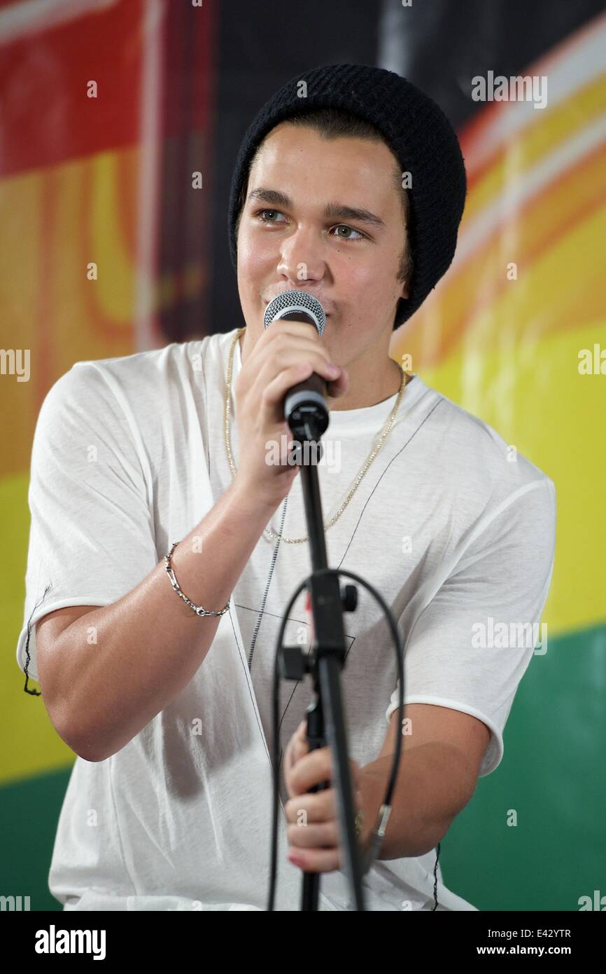 Madrid, Spain. 2nd July, 2014. Singer Austin Mahone performs at the 40 ...
