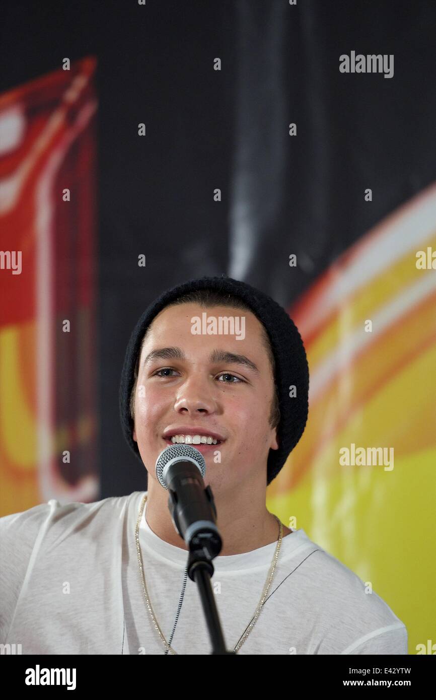 Madrid, Spain. 2nd July, 2014. Singer Austin Mahone performs at the 40 ...