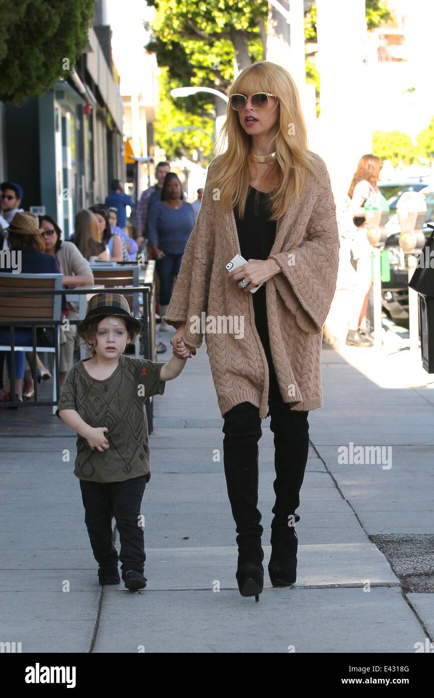 Rachel Zoe holds hands with her son Skyler while out together shopping ...