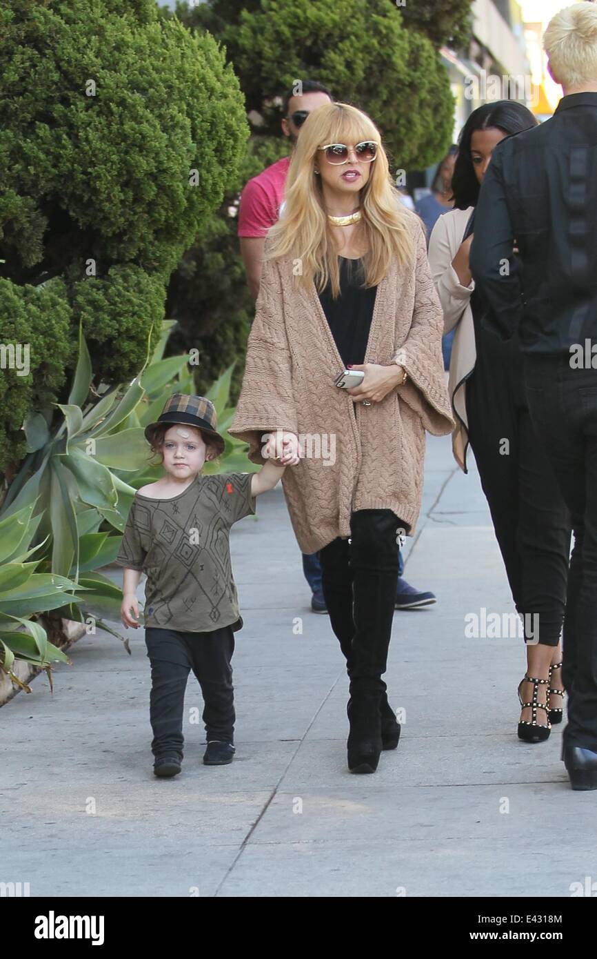 Rachel Zoe holds hands with her son Skyler while out together shopping ...