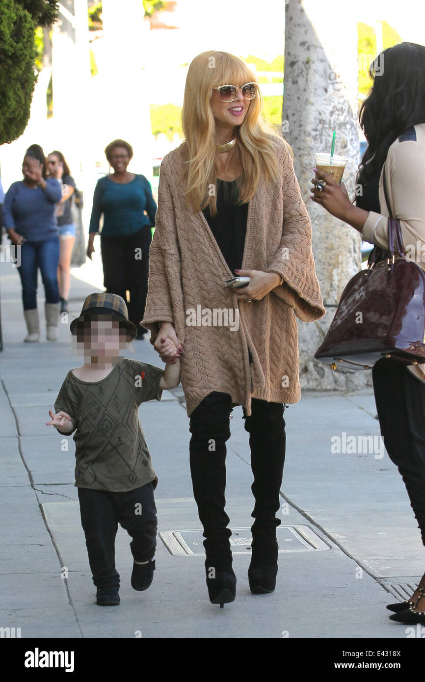 Rachel Zoe holds hands with her son Skyler while out together shopping ...