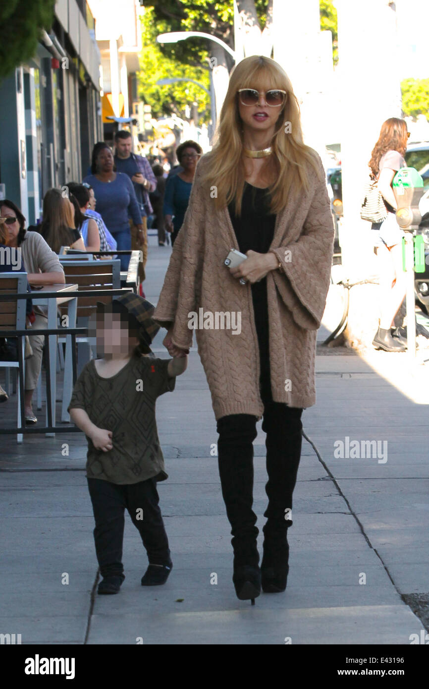 Rachel Zoe holds hands with her son Skyler while out together shopping ...