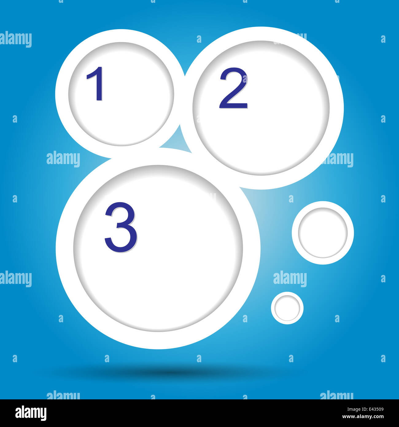 Round labels with numbers on blue background Stock Photo - Alamy