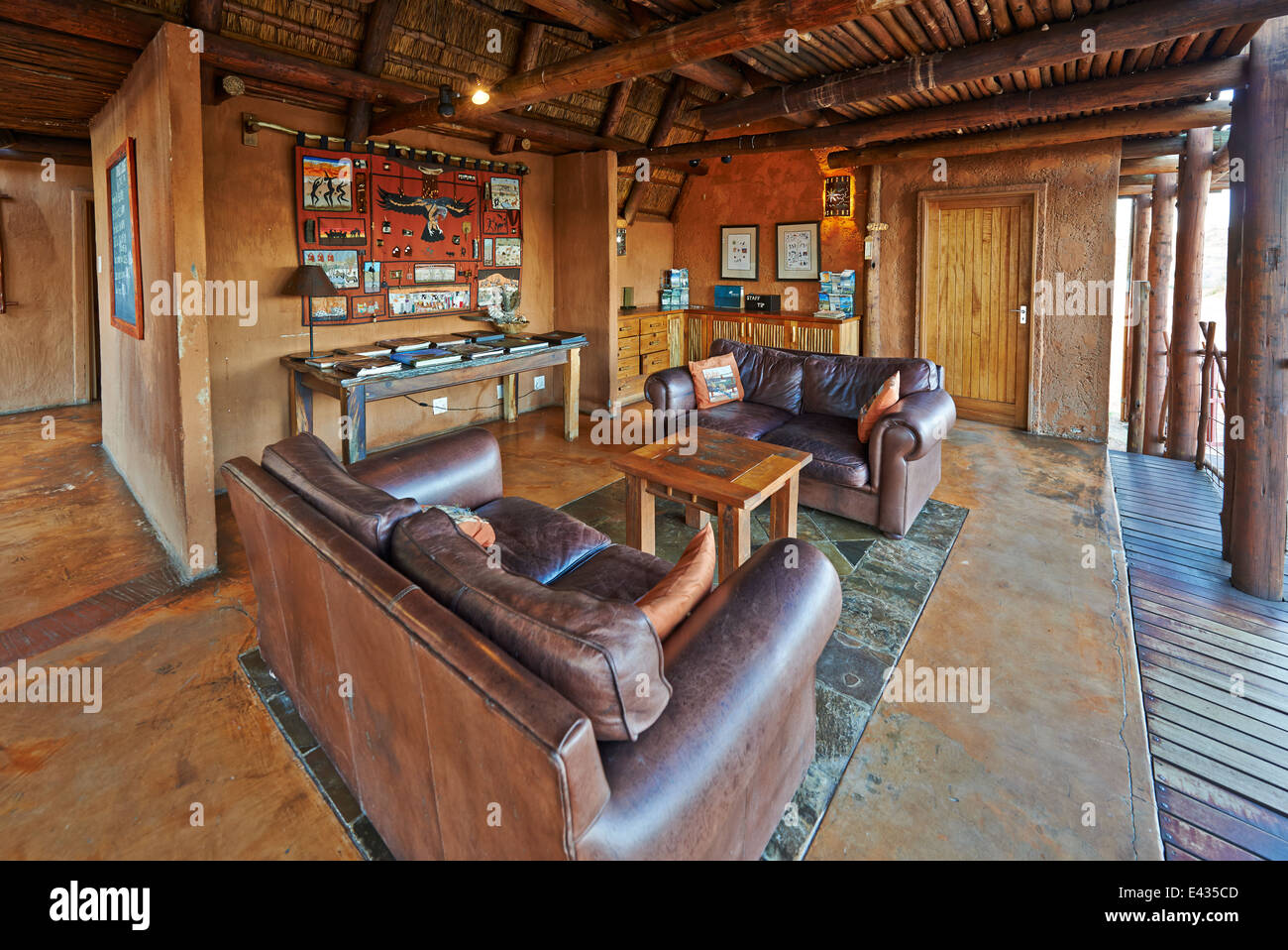 interior view of Xaus Lodge in Kgalagadi Transfrontier Park, Kalahari ...