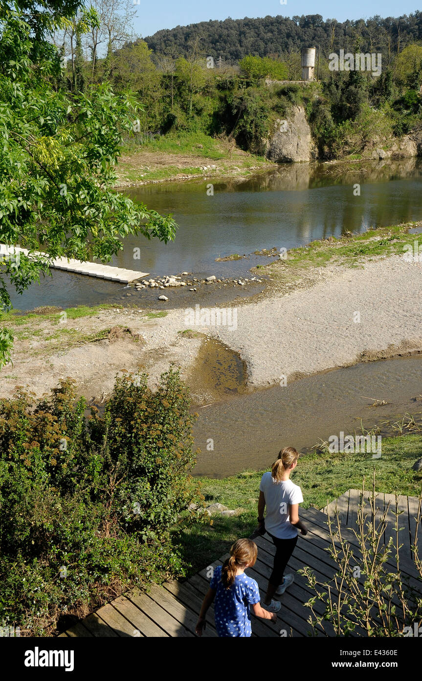 Fluvia River, Besalu is a municipality in the district of La Garrotxa ...