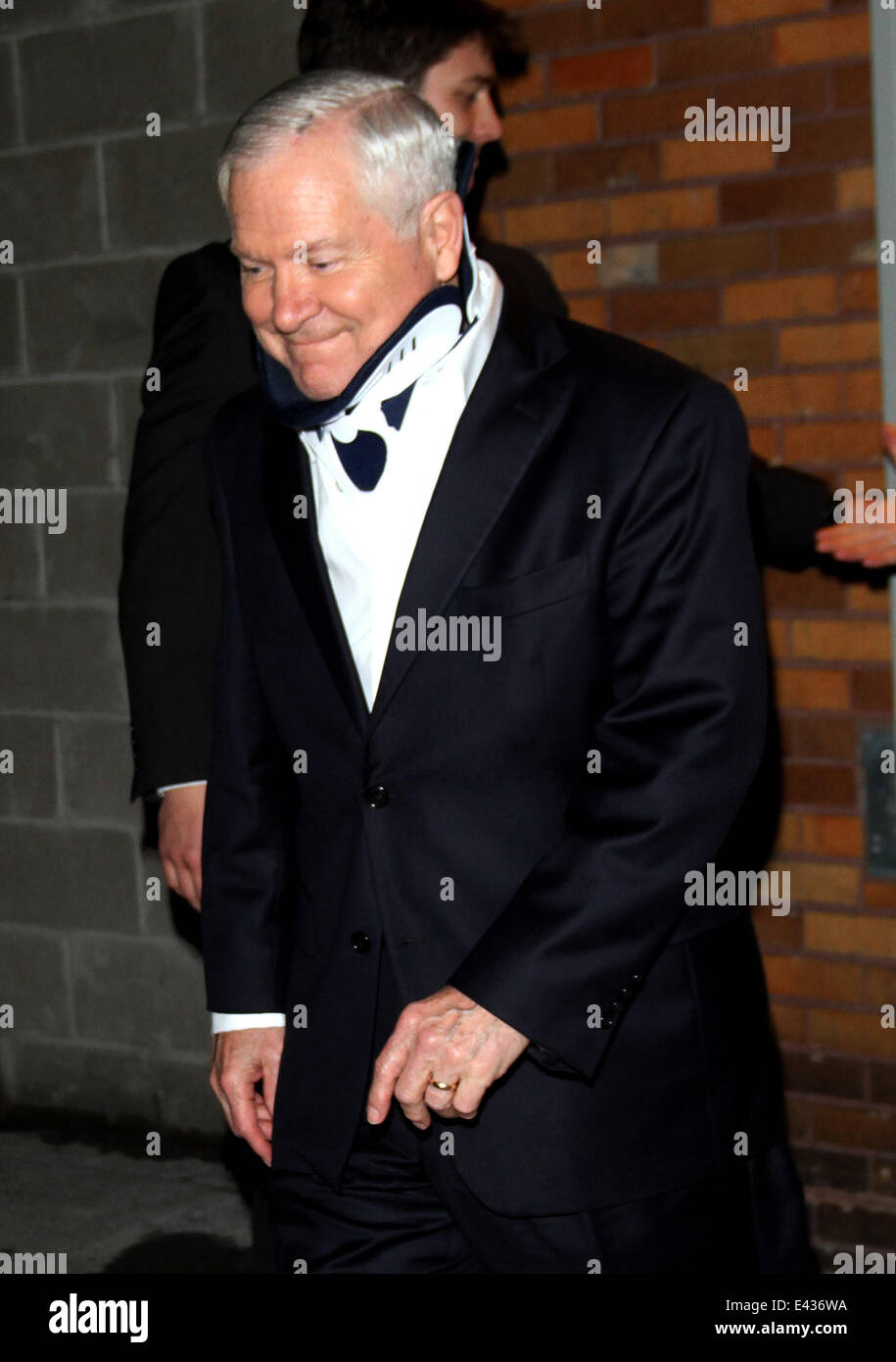 Former Secretary of Defence, Robert Gates, pose for photographers ...