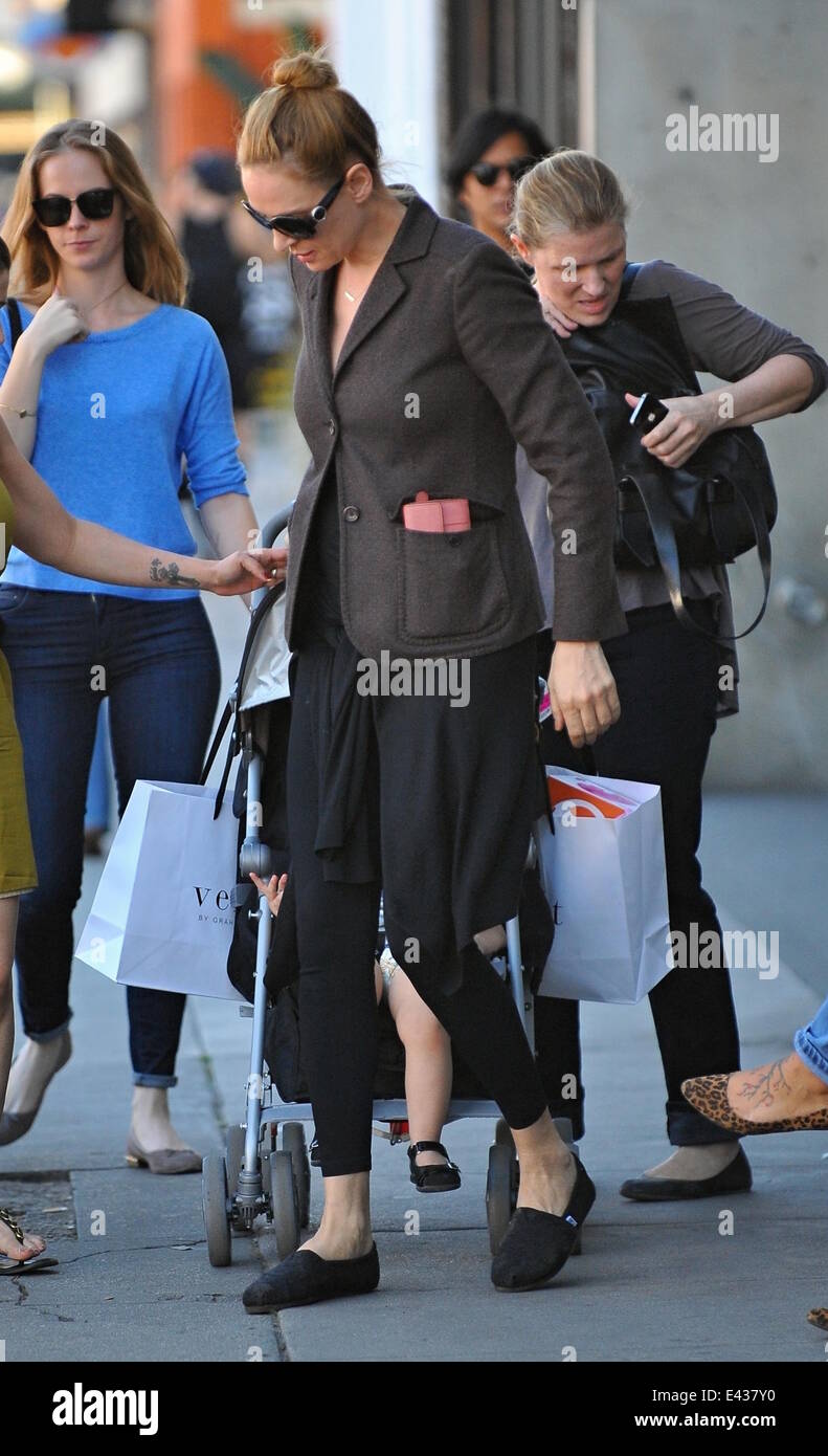 Uma Thurman with her daughter Luna goes shopping in Venice Featuring ...