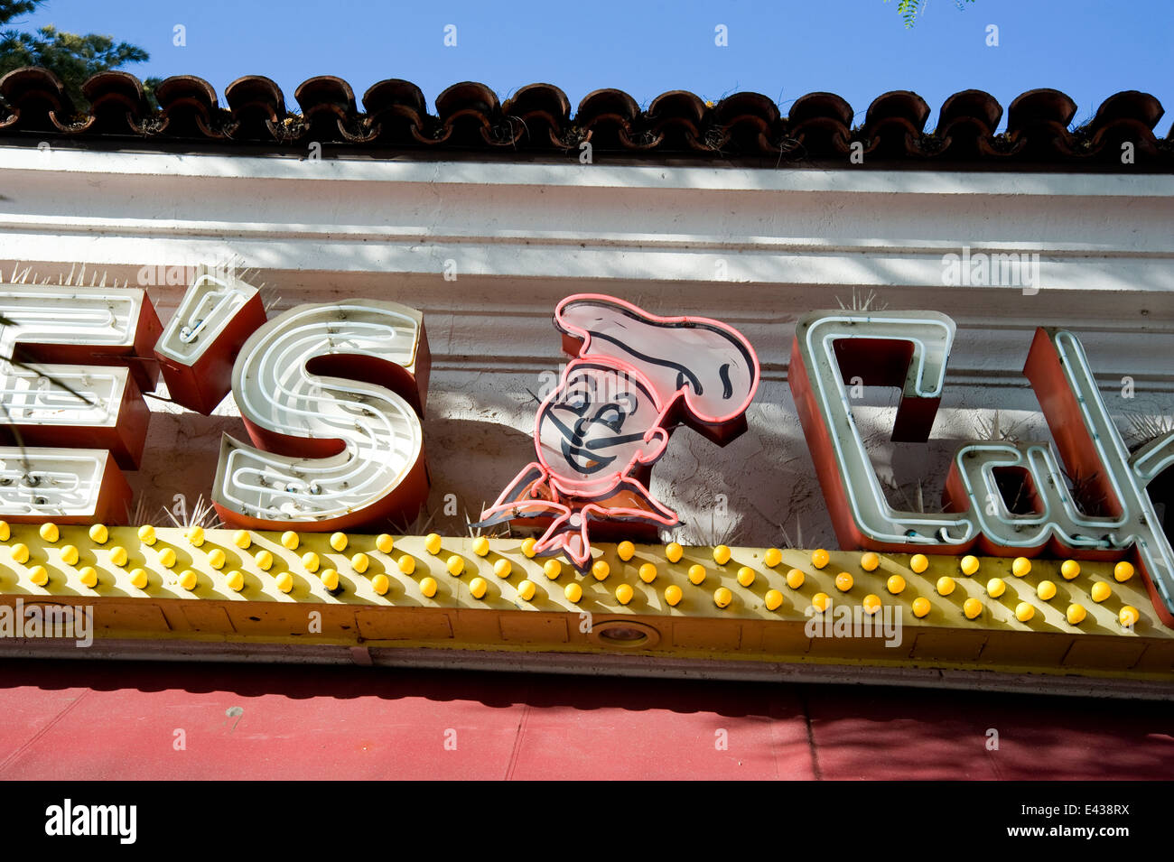 Neon sign at Joe's Cafe on State Street in Santa Barbara, CA Stock ...