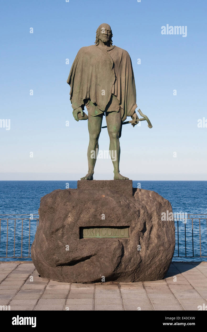 Sculpture of the guanche mencey (aboriginal king) Bencomo in the ...