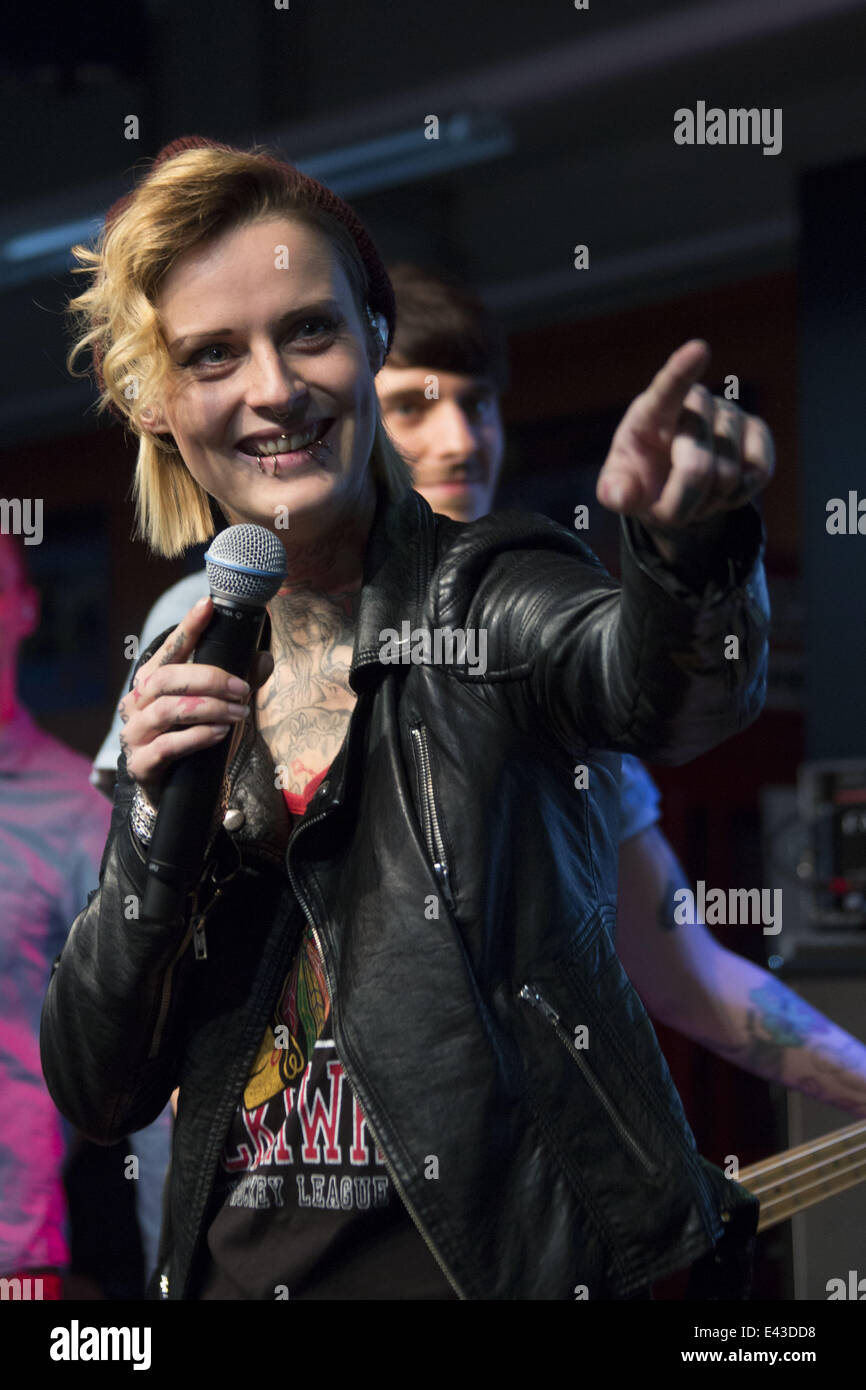 Jennifer Rostock signing autographs for fans at Saturn Hamburg-Altstadt ...