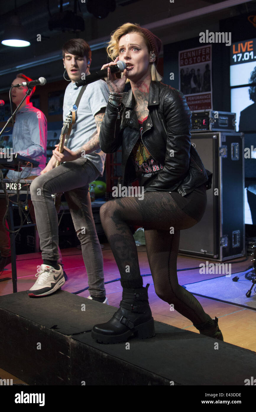 Jennifer Rostock signing autographs for fans at Saturn Hamburg-Altstadt ...