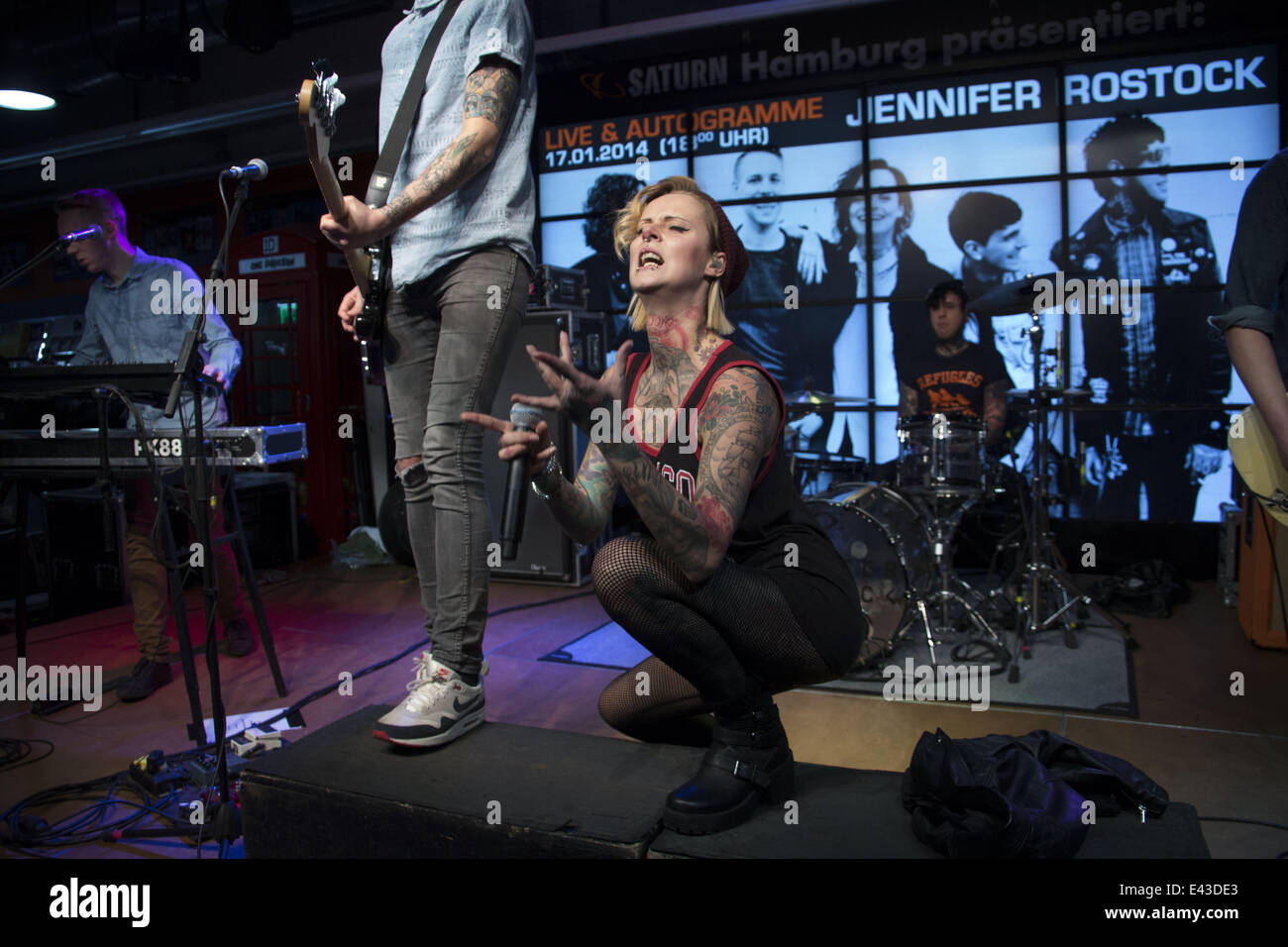 Jennifer Rostock signing autographs for fans at Saturn Hamburg-Altstadt ...