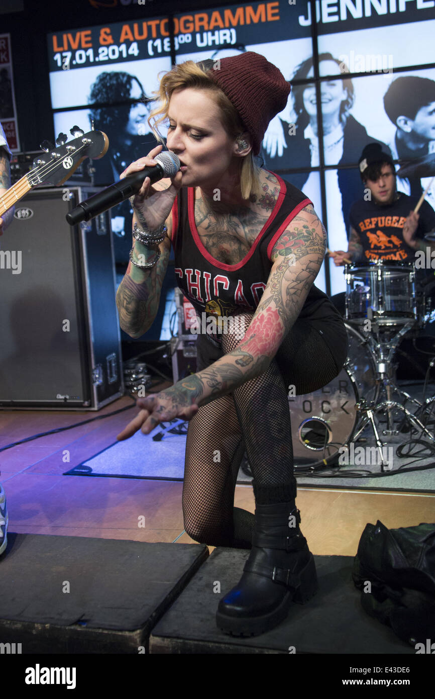 Jennifer Rostock signing autographs for fans at Saturn Hamburg-Altstadt ...