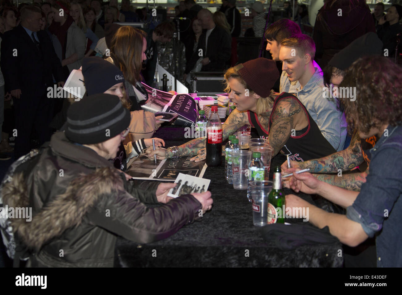 Jennifer Rostock signing autographs for fans at Saturn Hamburg-Altstadt ...