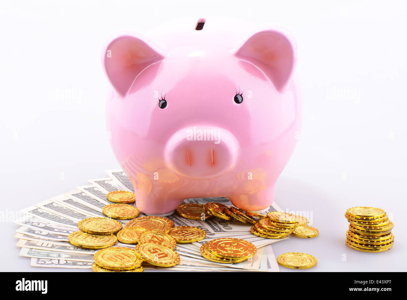 animal budget business coins ears eyes pig pile savings shopping note ...