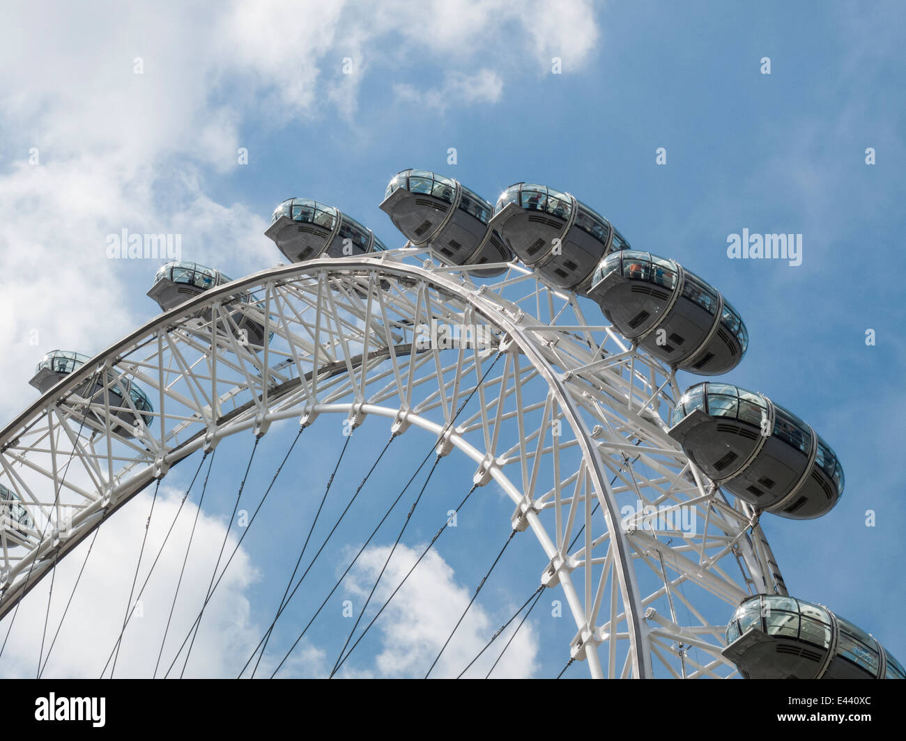 London Eye, a ferris wheel on the south bank of the Embankment in ...