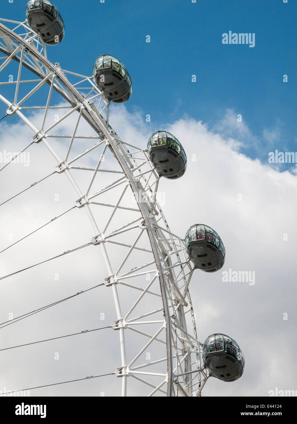 London Eye, a ferris wheel on the south bank of the Embankment in ...