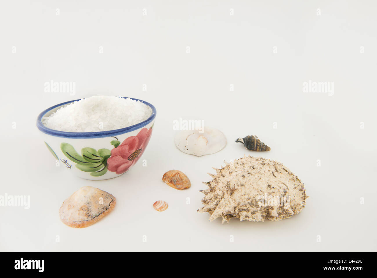 Sea Salt with sea shells Stock Photo - Alamy