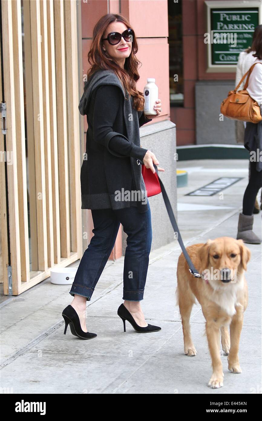 Kyle Richards walks her dog Bambi in Beverly Hills Featuring: Kyle ...