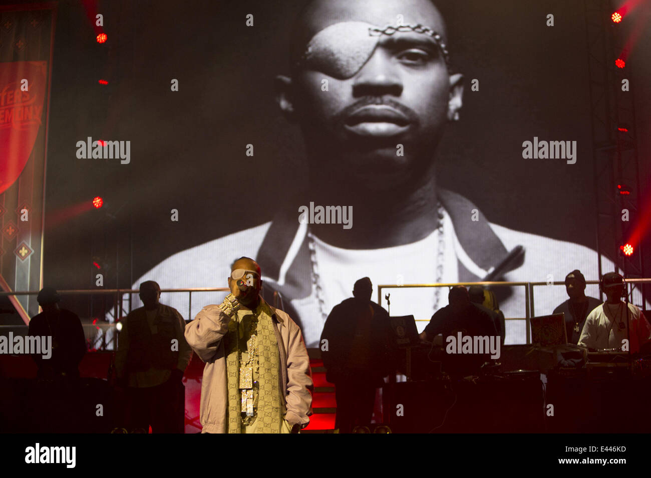 Slick Rick performs at the 2014 Masters of Ceremony concert held at ...