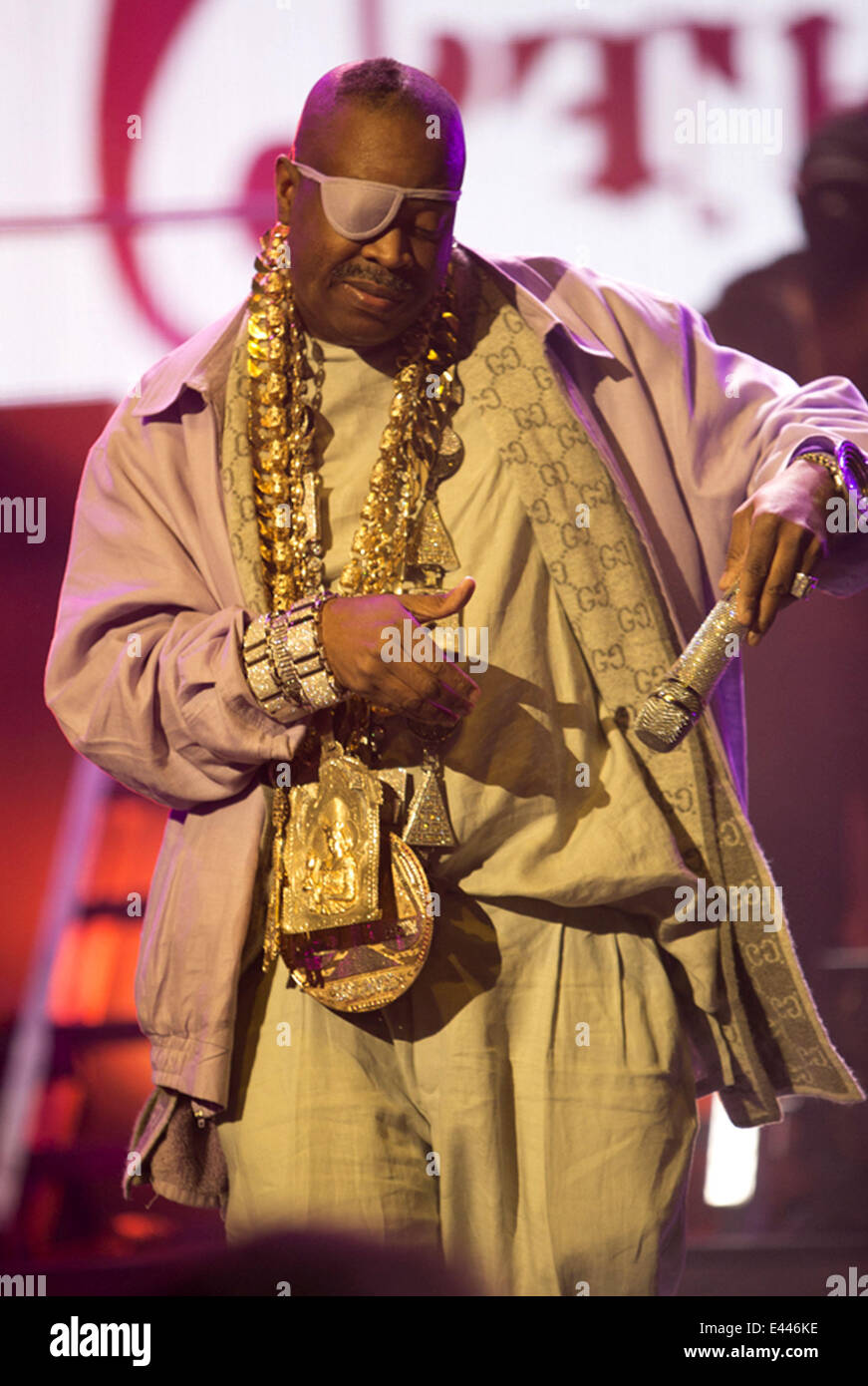 Slick Rick performs at the 2014 Masters of Ceremony concert held at ...