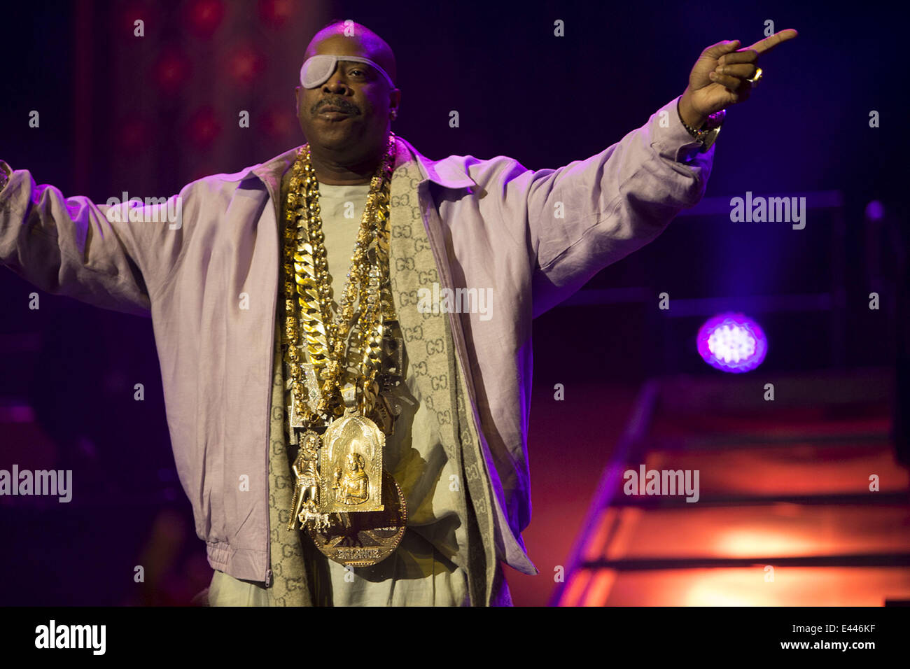 Slick Rick performs at the 2014 Masters of Ceremony concert held at ...