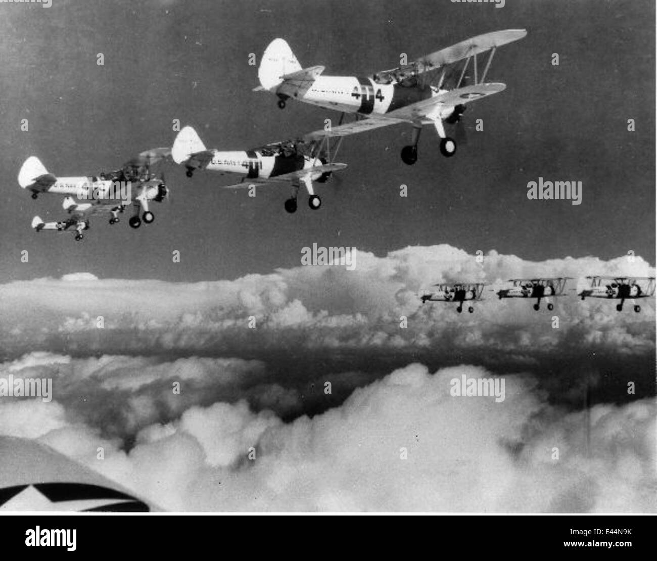 The N2S-2, a military training biplane, is depicted in its 1943 form ...