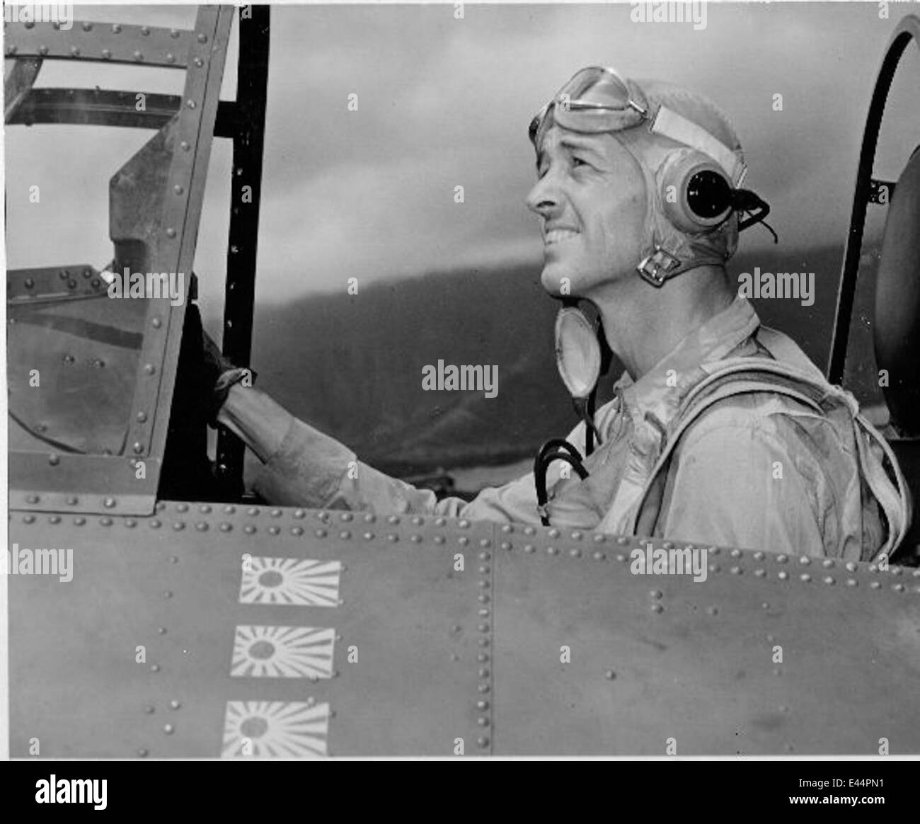 A photograph of U.S. Navy aviator Jimmy Thach in 1942, featuring his ...